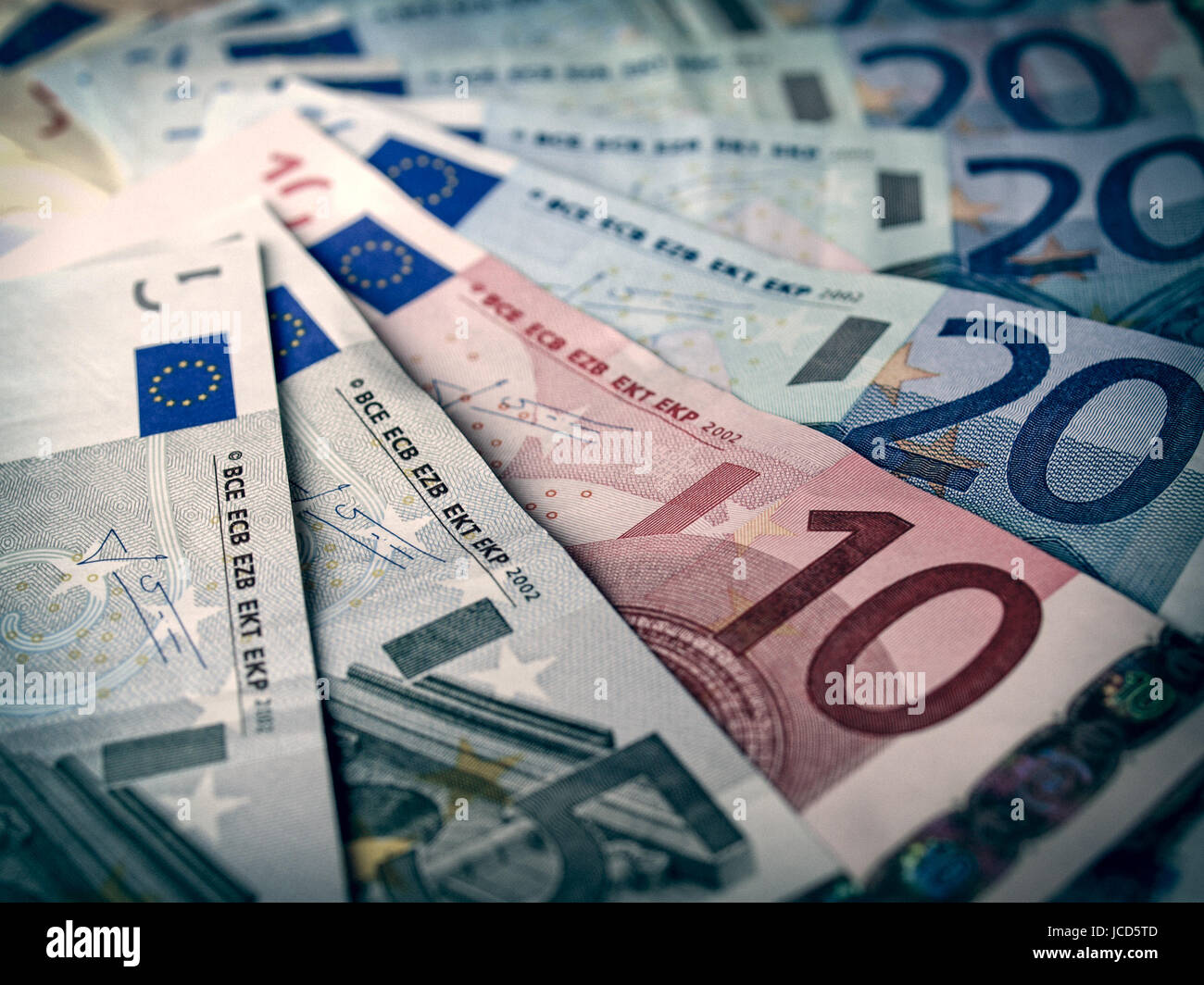 Vintage looking Euro banknotes money european currency Stock Photo - Alamy