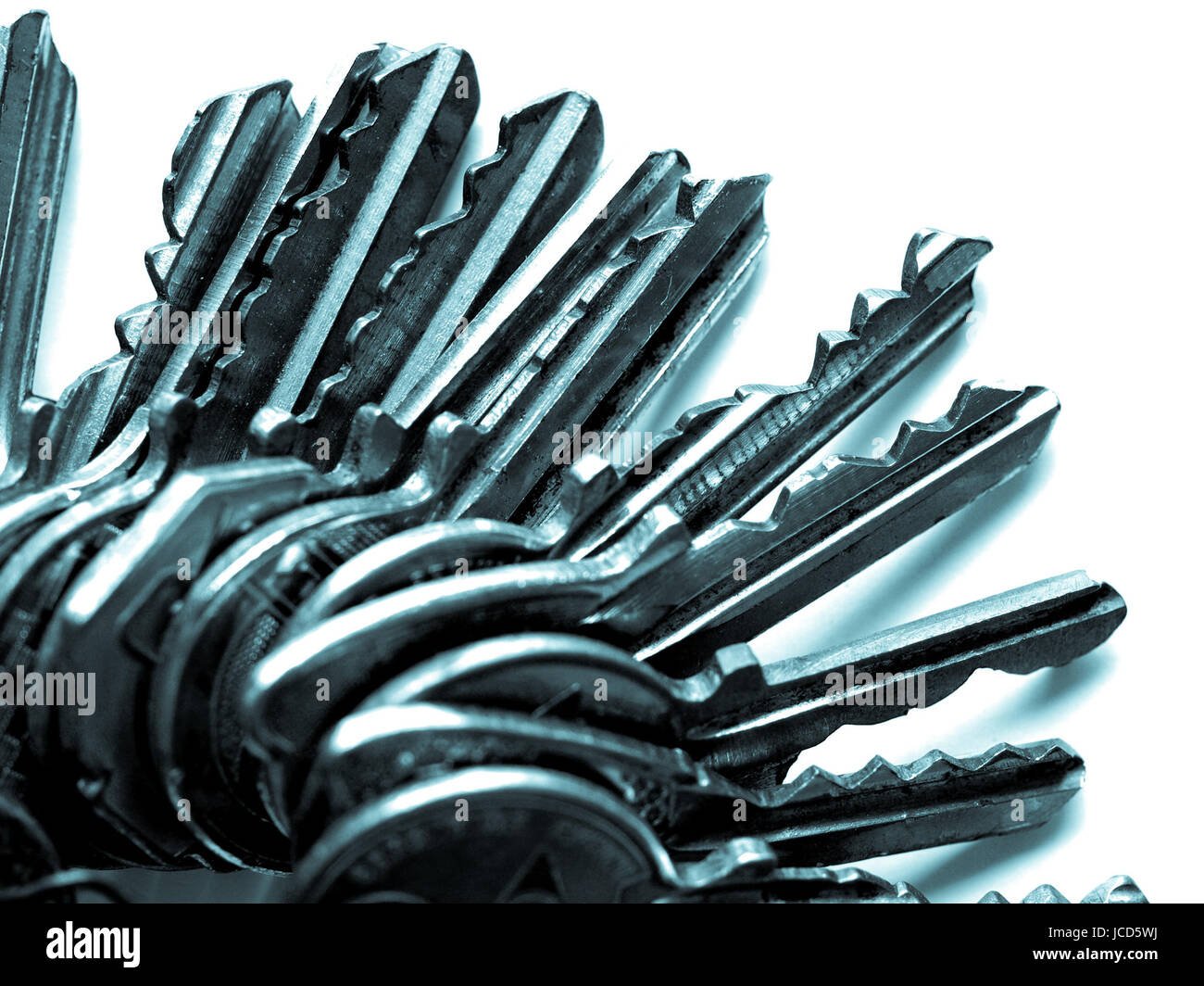 Keys picture - cool cyanotype Stock Photo - Alamy