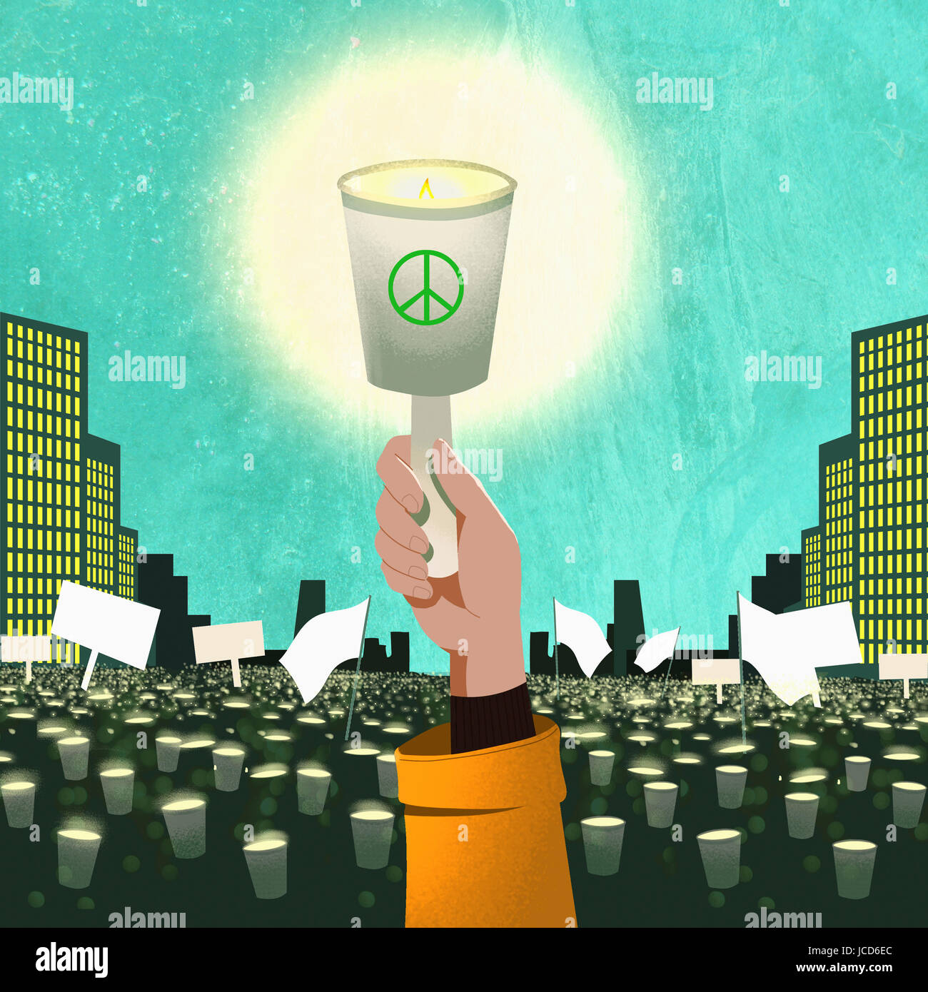 Issue of candlelight rally Stock Photo - Alamy