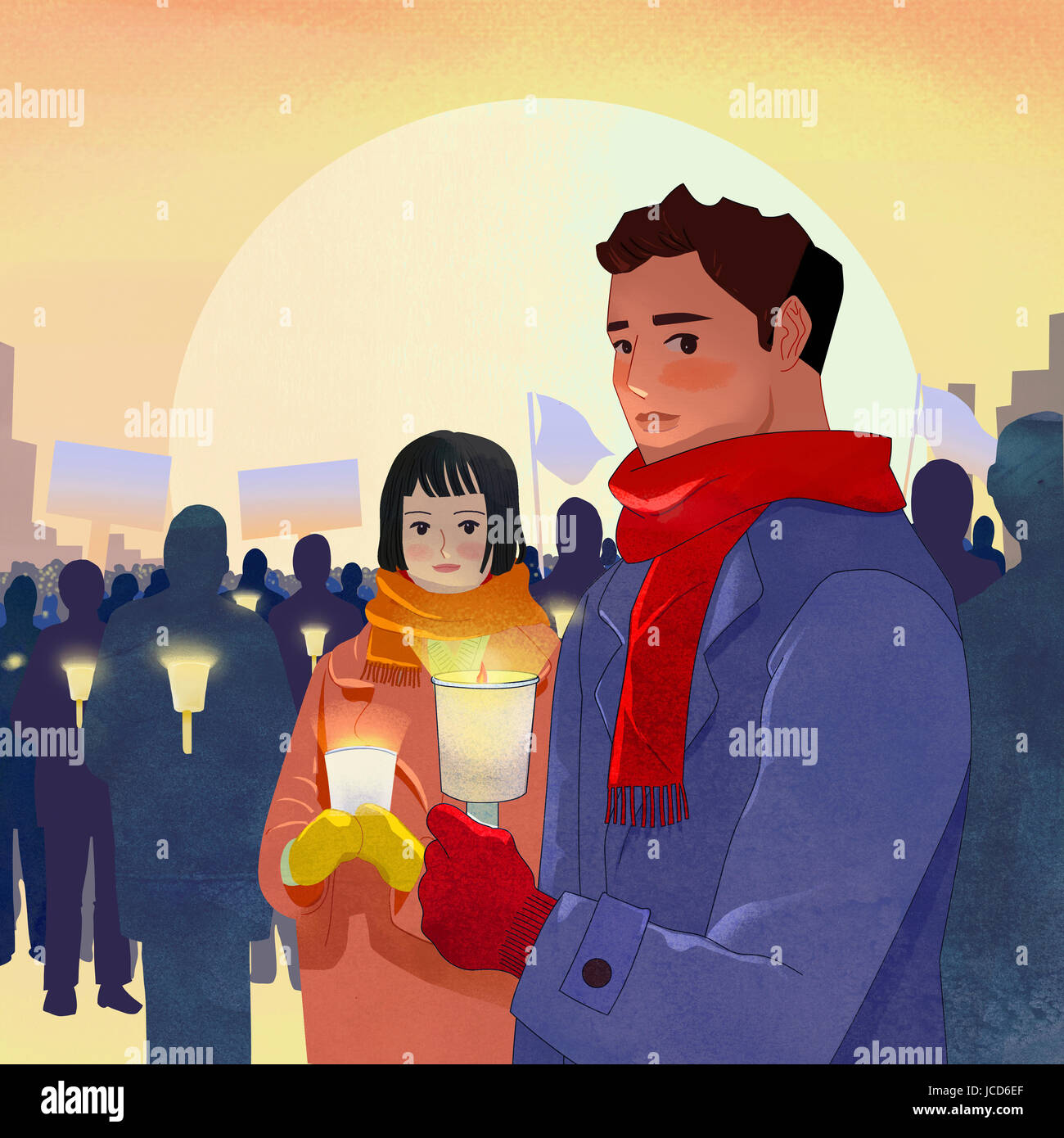 Issue of candlelight rally Stock Photo - Alamy