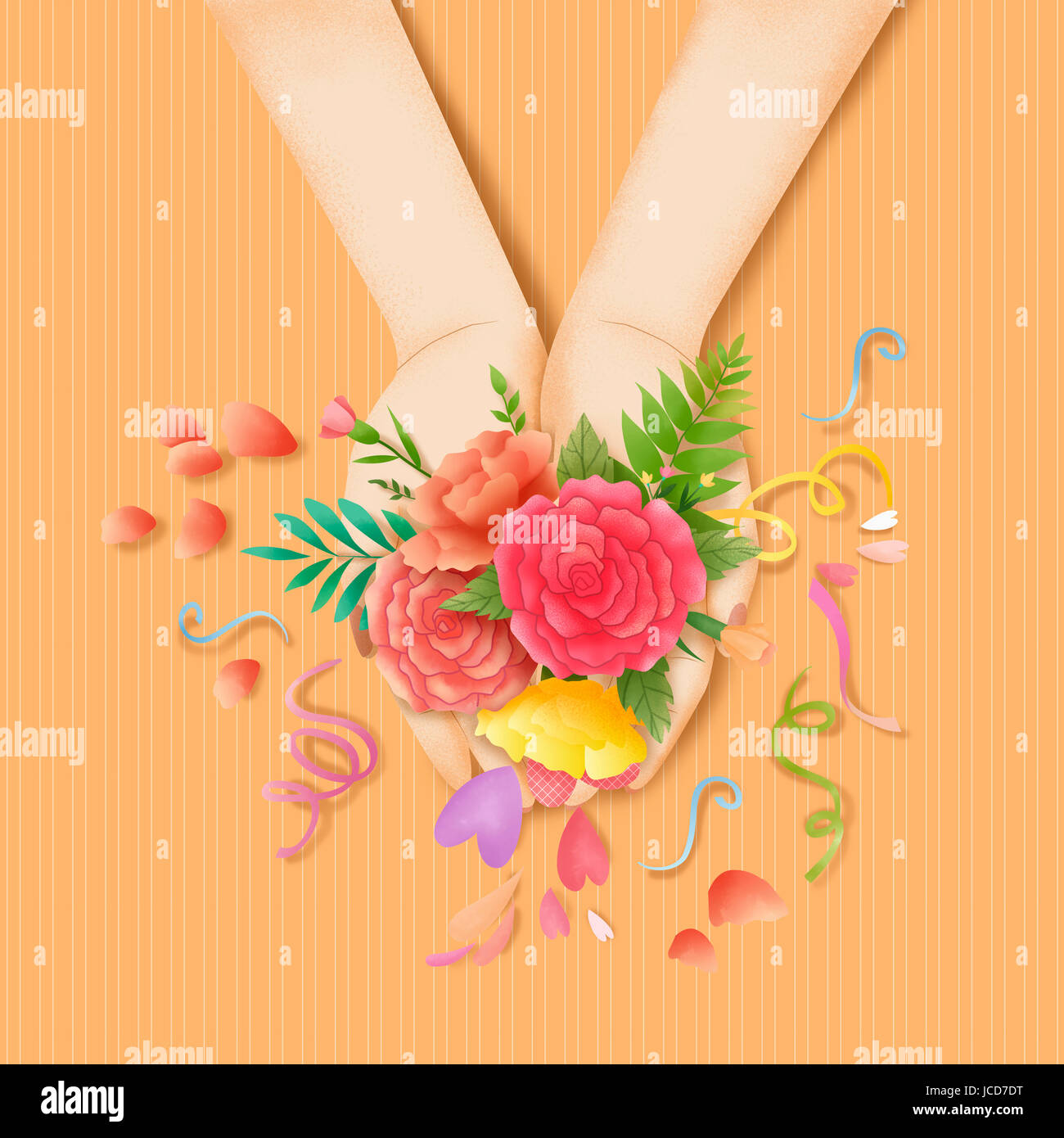 Hands with flowers Stock Photo - Alamy