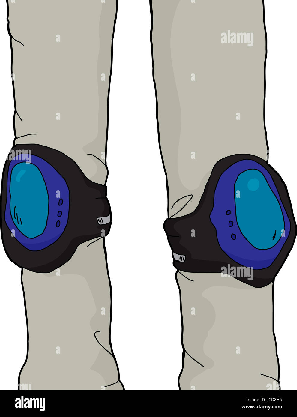 Cartoon of isolated person with knee pads Stock Photo - Alamy