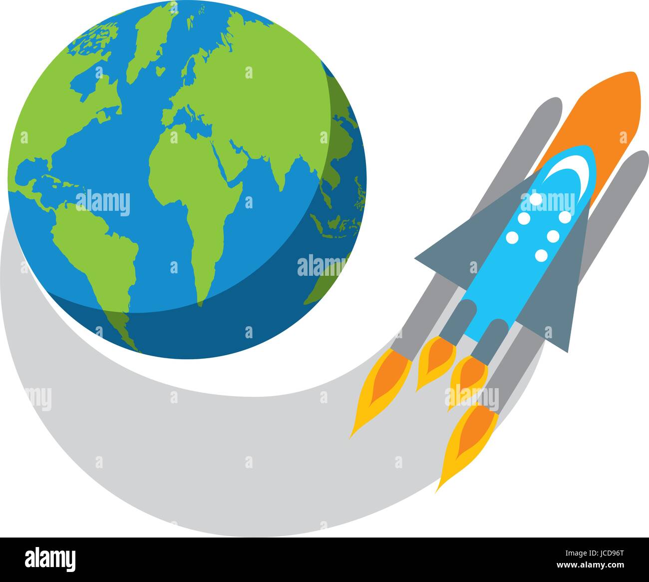 rocket space with planet earth Stock Vector Image & Art - Alamy