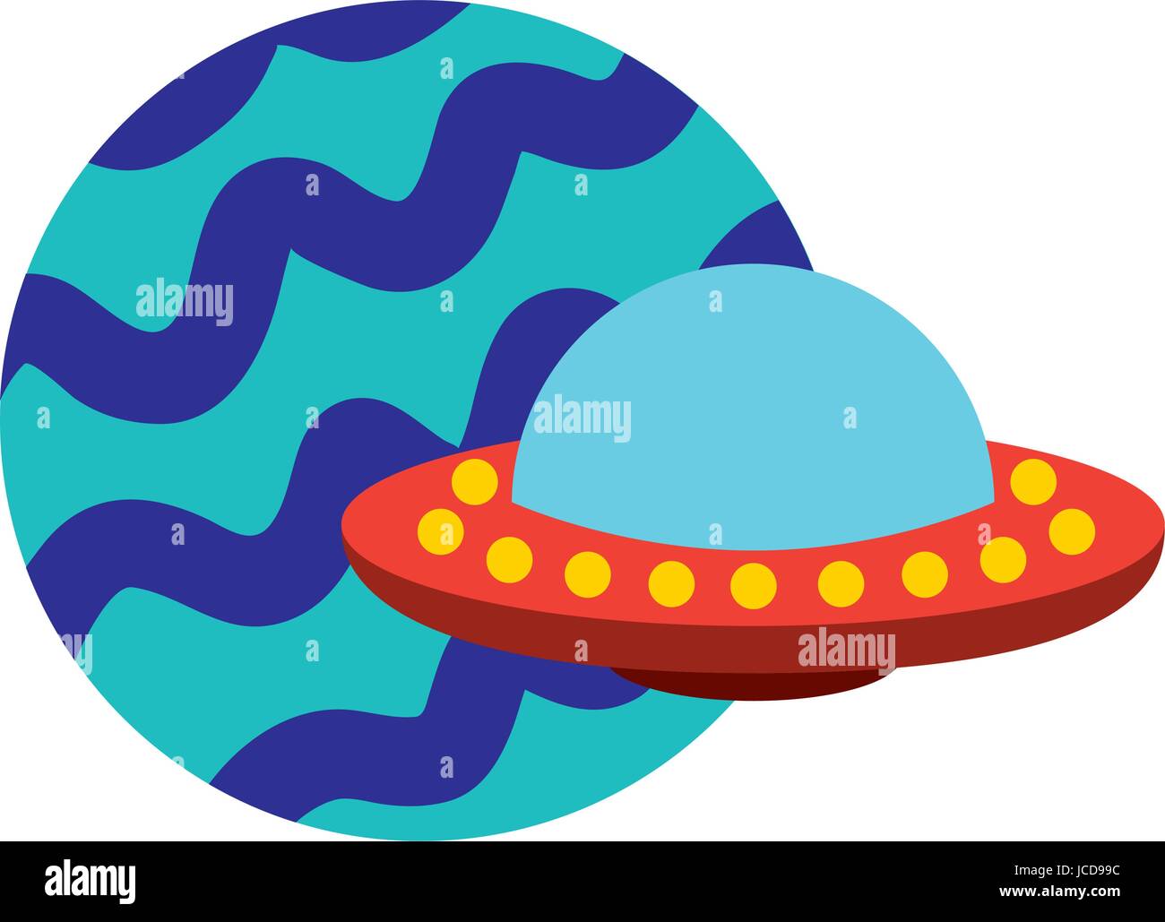 Spacecraft flying unknown planet Stock Vector Images - Alamy