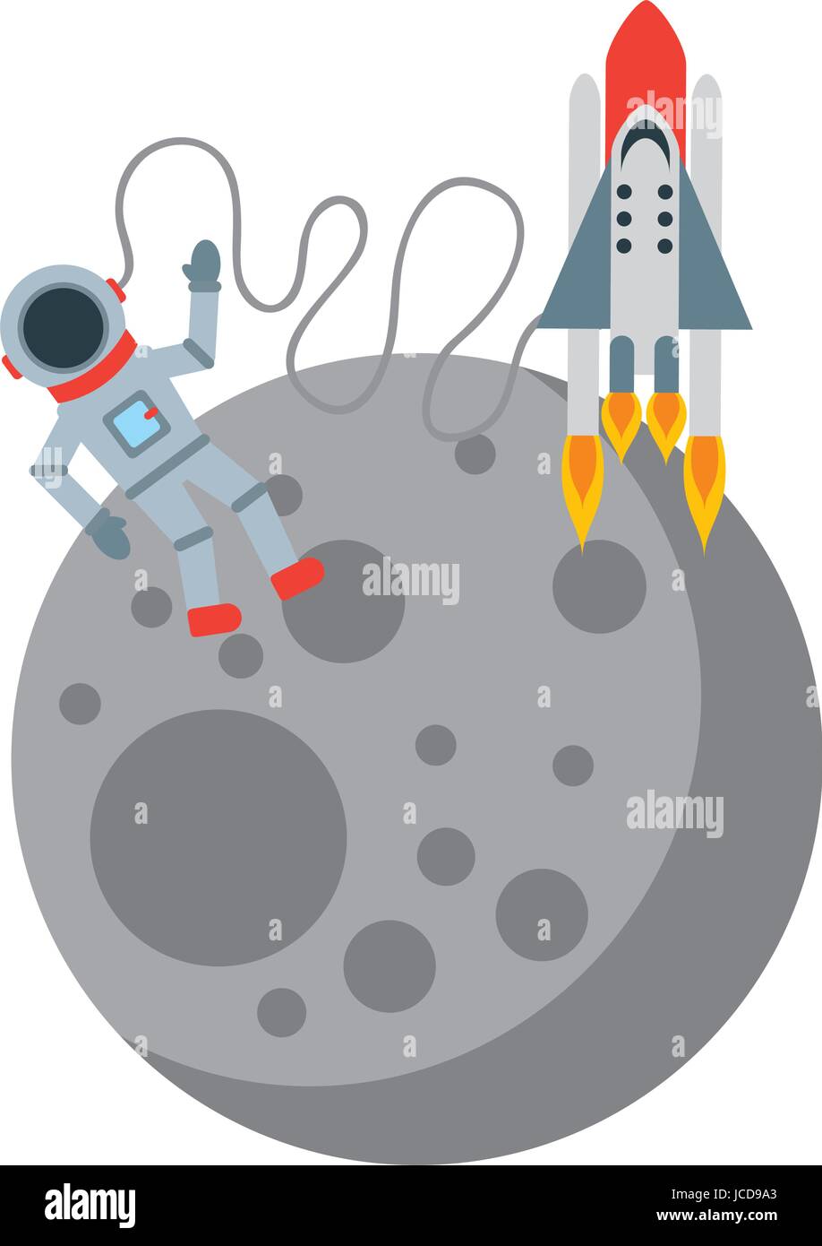 astronaut in the moon comic character icon Stock Vector Image & Art - Alamy