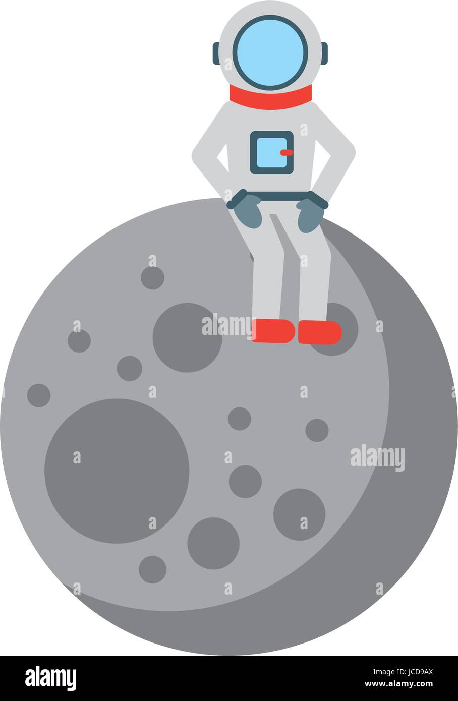 astronaut in the moon comic character icon Stock Vector Image & Art - Alamy