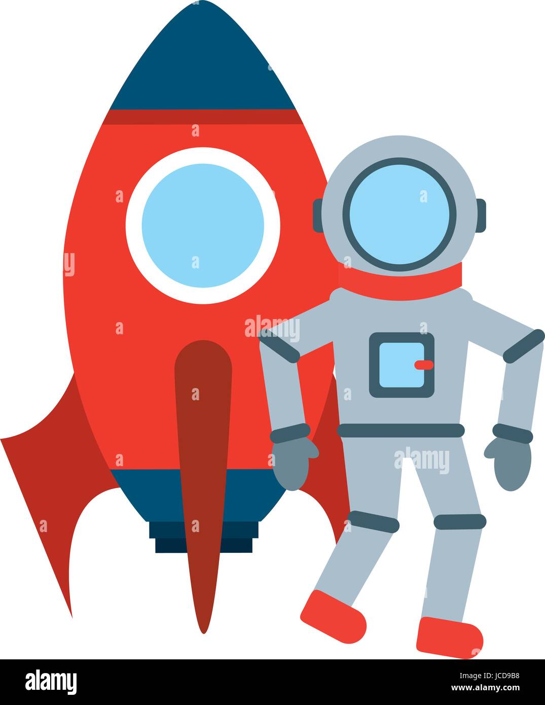 astronaut with rocket comic character icon Stock Vector Image & Art - Alamy