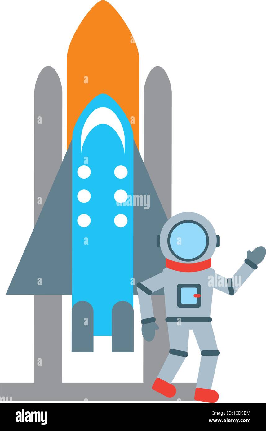 astronaut with rocket comic character icon Stock Vector Image & Art - Alamy