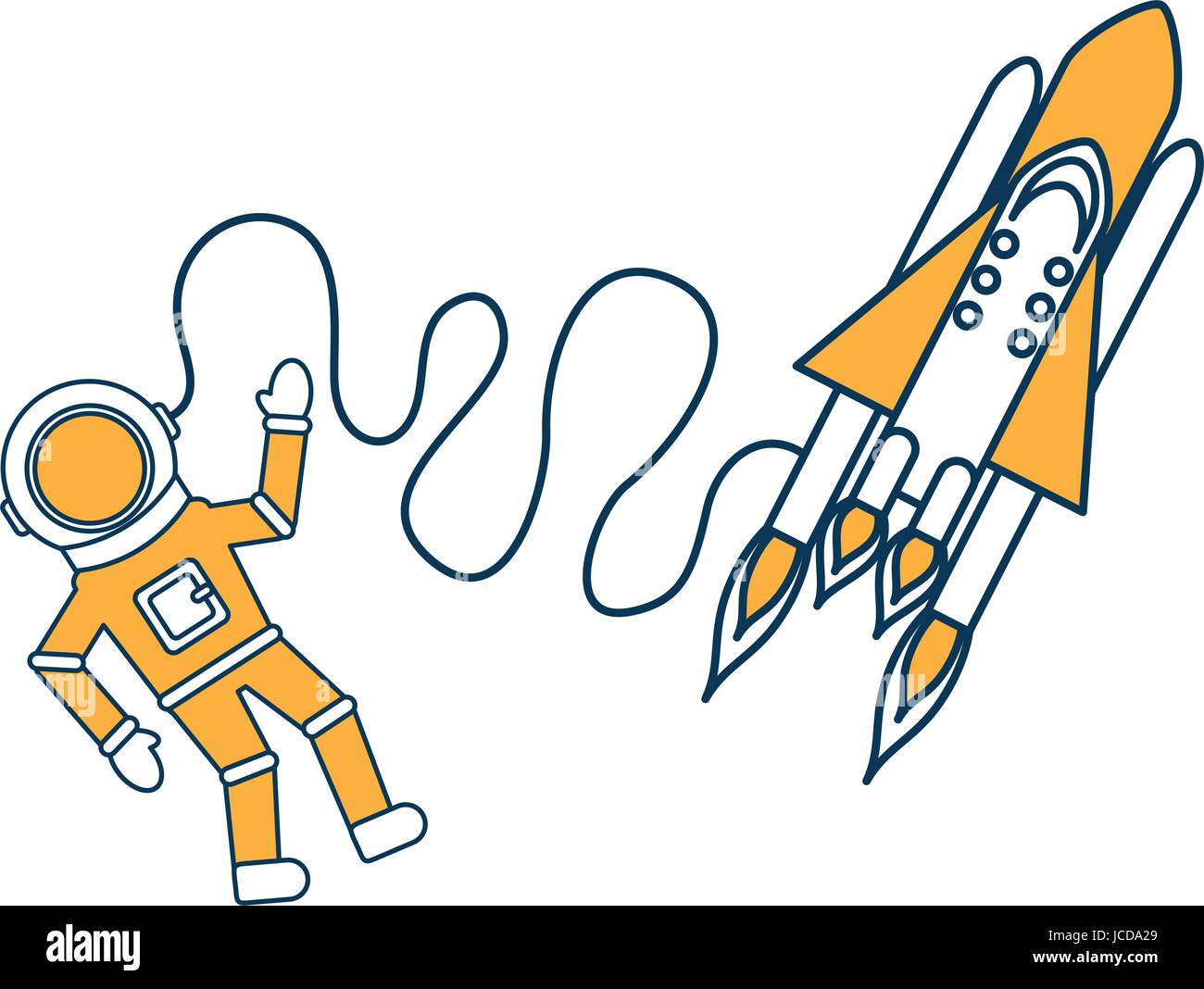 astronaut with rocket comic character icon Stock Vector Image & Art - Alamy