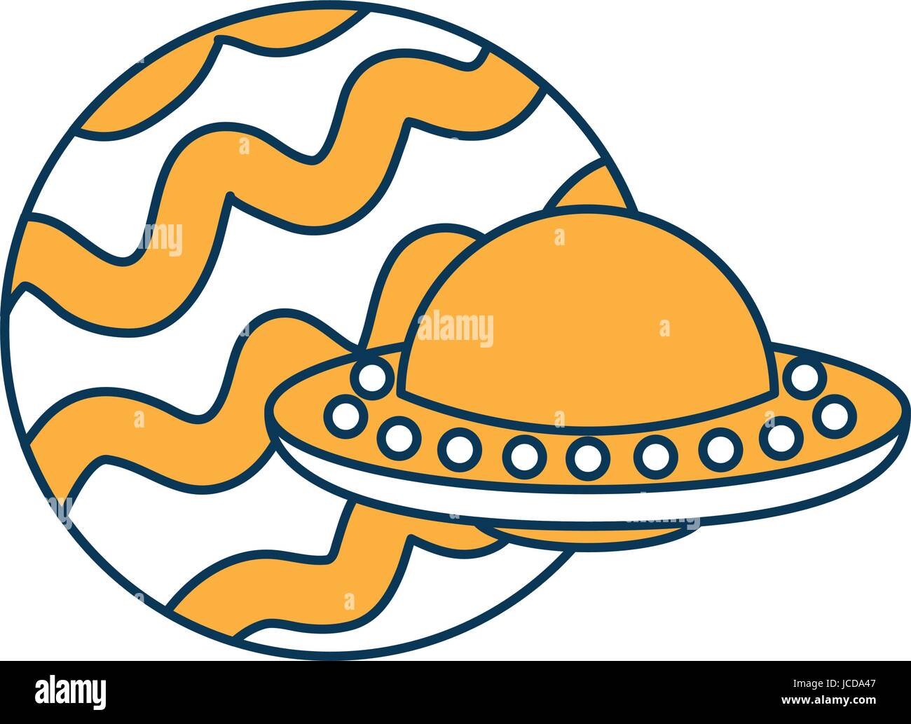 Spacecraft flying unknown planet Stock Vector Images - Alamy