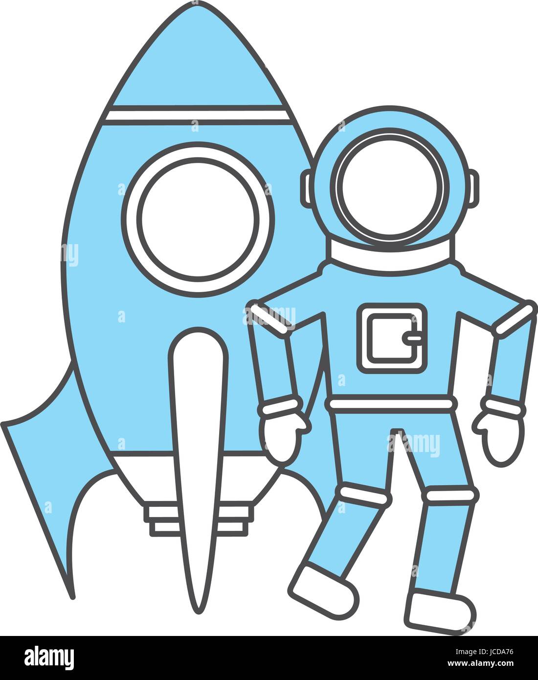astronaut with rocket comic character icon Stock Vector Image & Art - Alamy