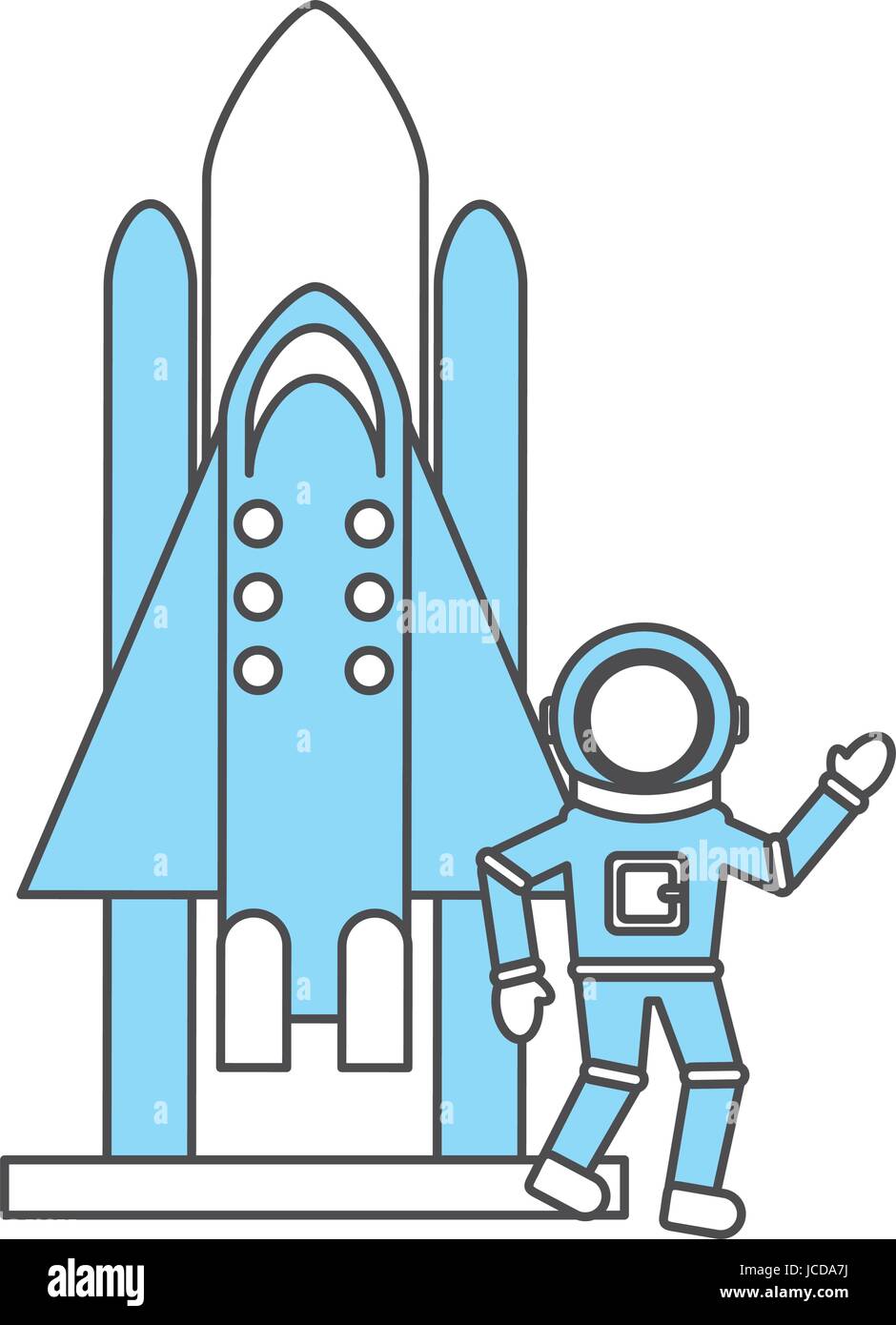 astronaut with rocket comic character icon Stock Vector Image & Art - Alamy