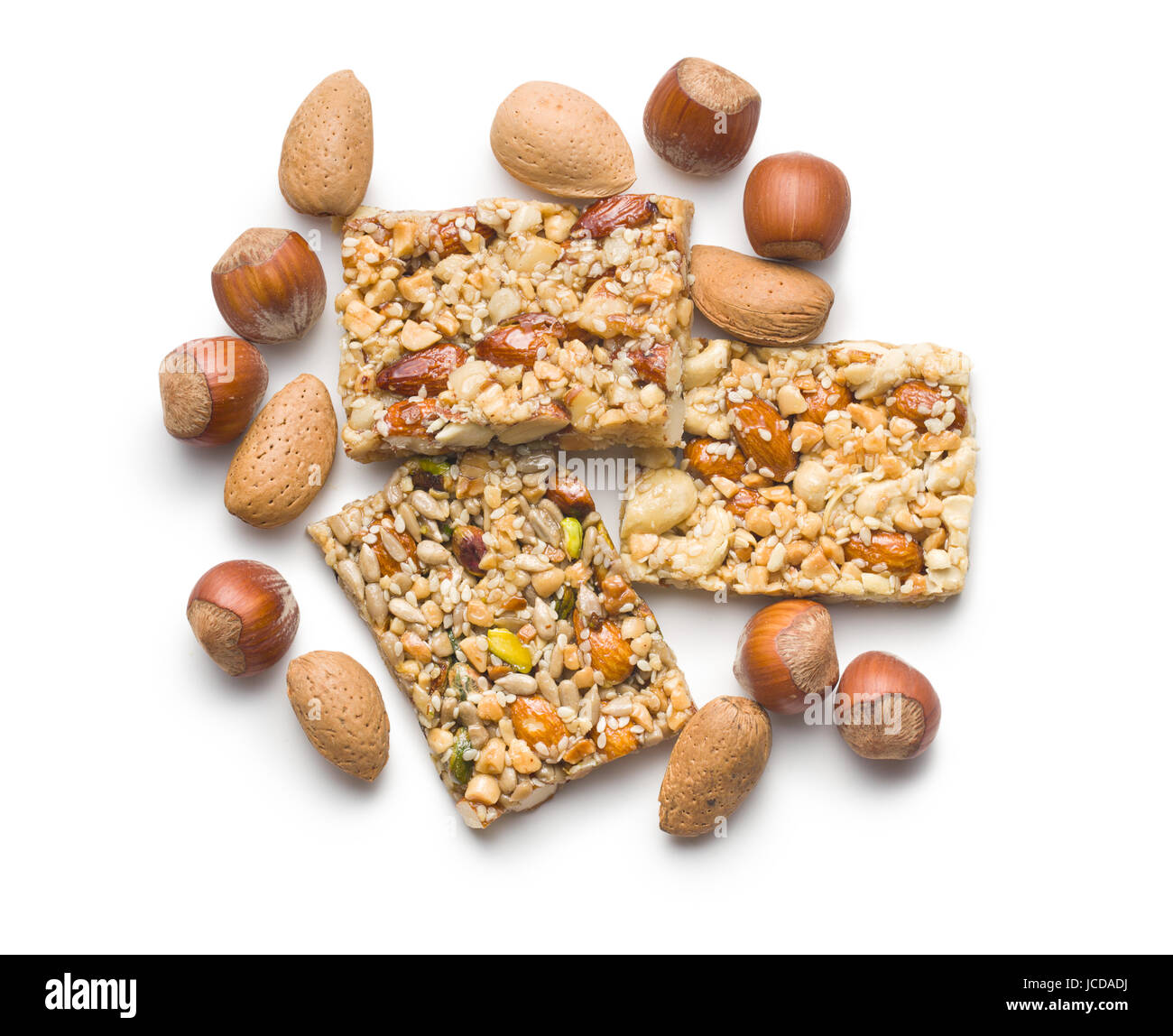 nut bar on white background Stock Photo - Alamy