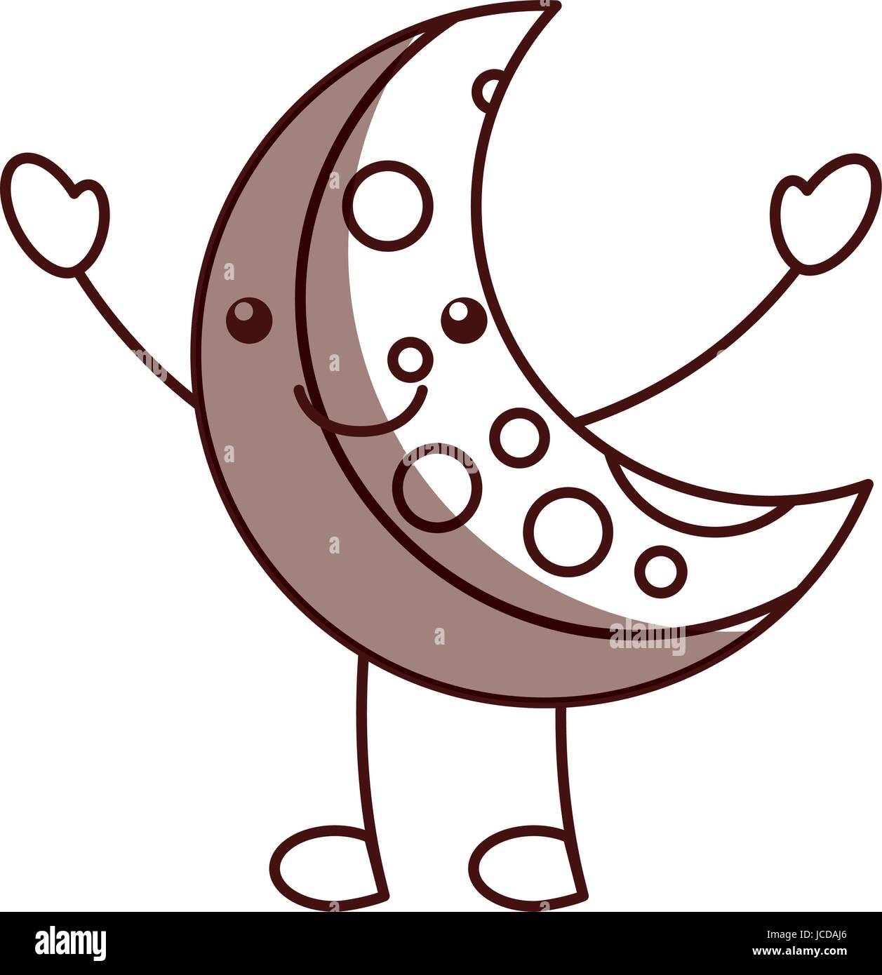 Natural satellite moon comic character Stock Vector Image & Art - Alamy