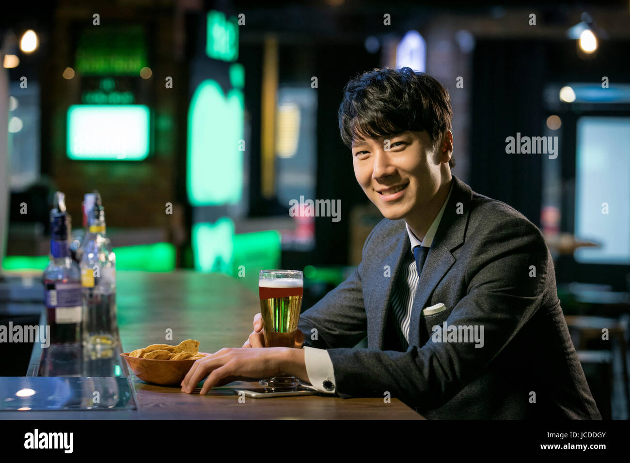 Portrait laughing man drinking hi-res stock photography and images - Alamy