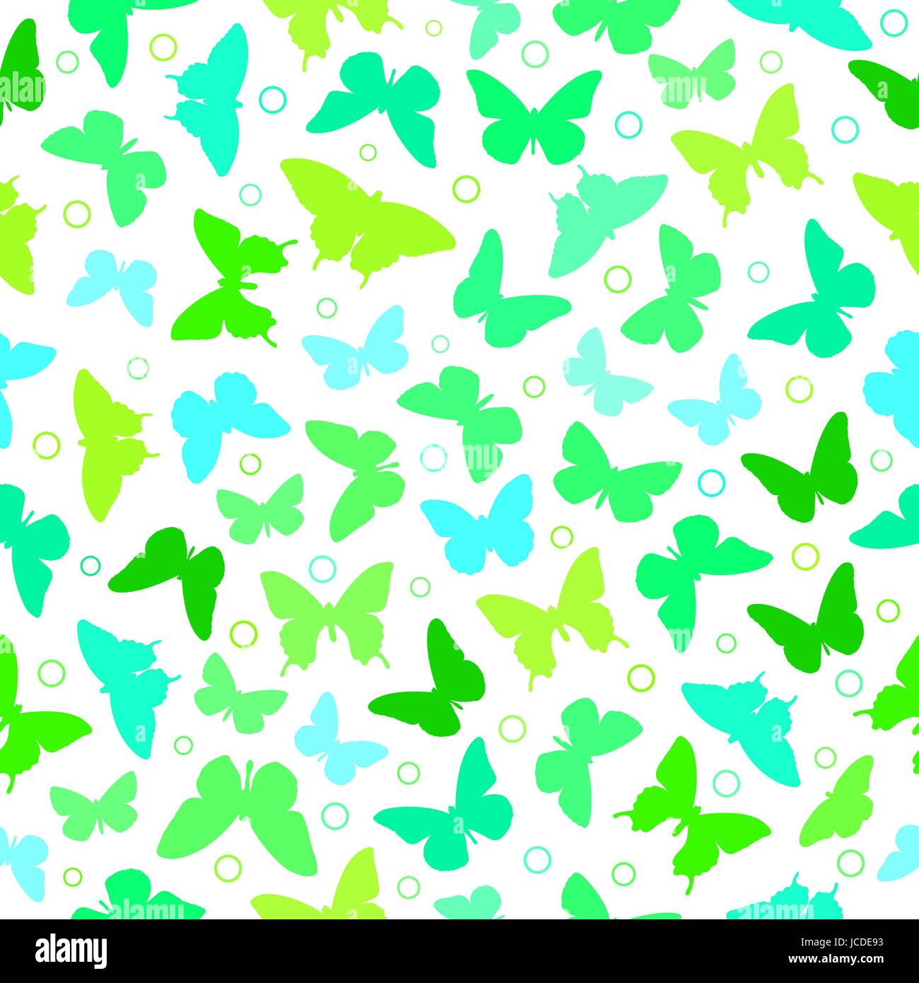 Colorful butterflies silhouette seamless pattern background on white ...