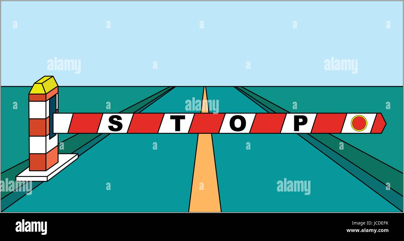 Road barrier gate and stop sign word isolated Stock Vector Image & Art ...