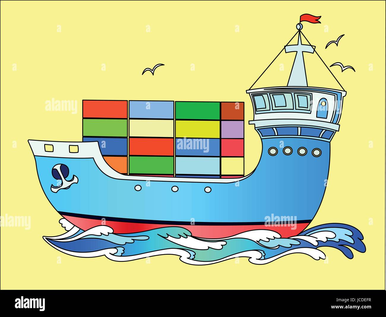 Sailing ship on waves Stock Vector Images - Alamy