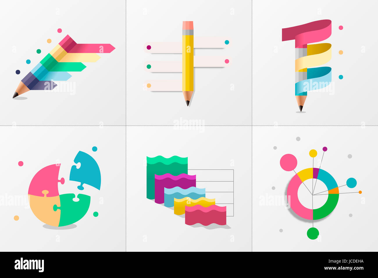 Various graphs and elements related to business Stock Photo - Alamy