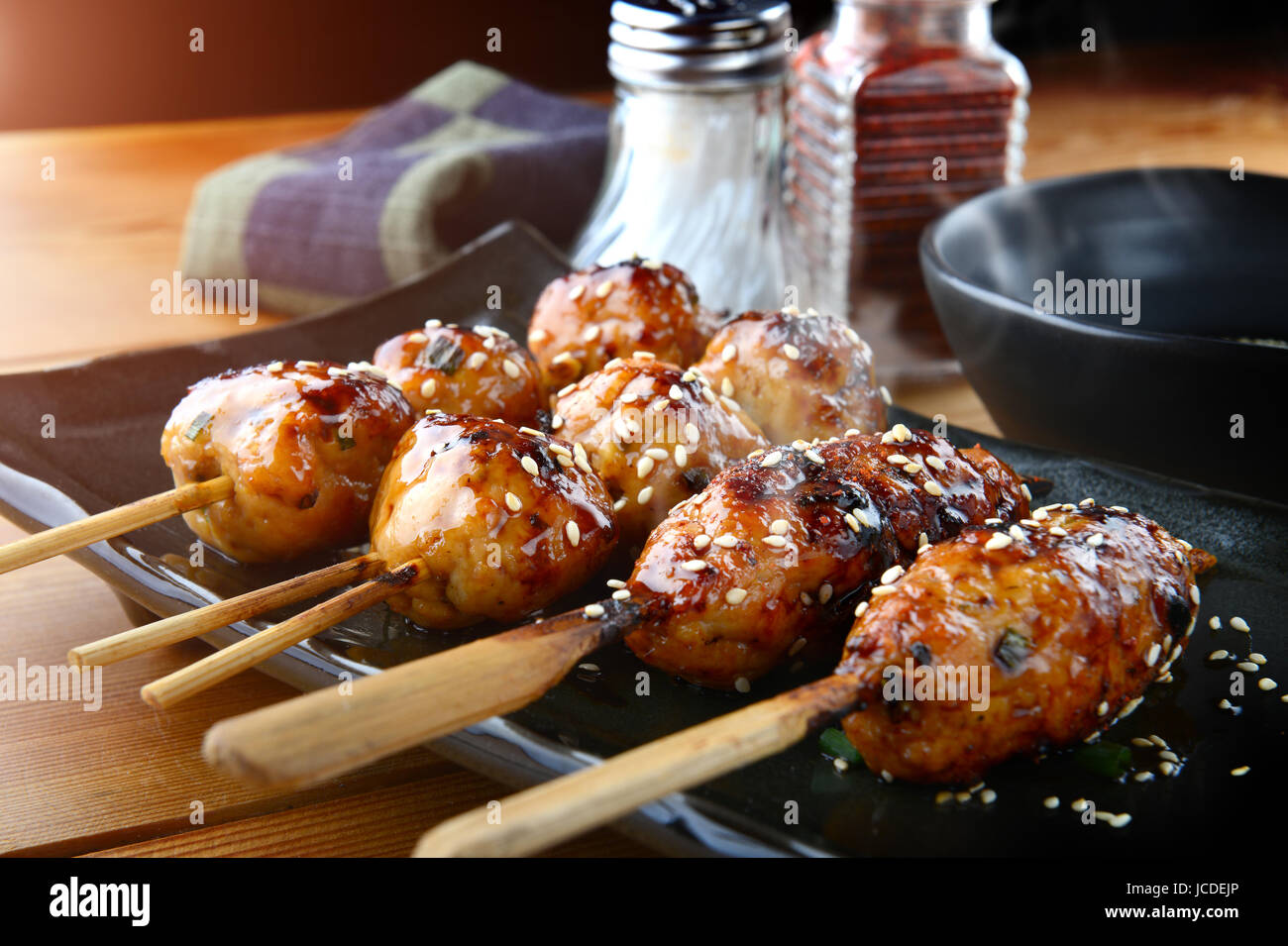 Tsukune japanese chicken meatball hi-res stock photography and images ...