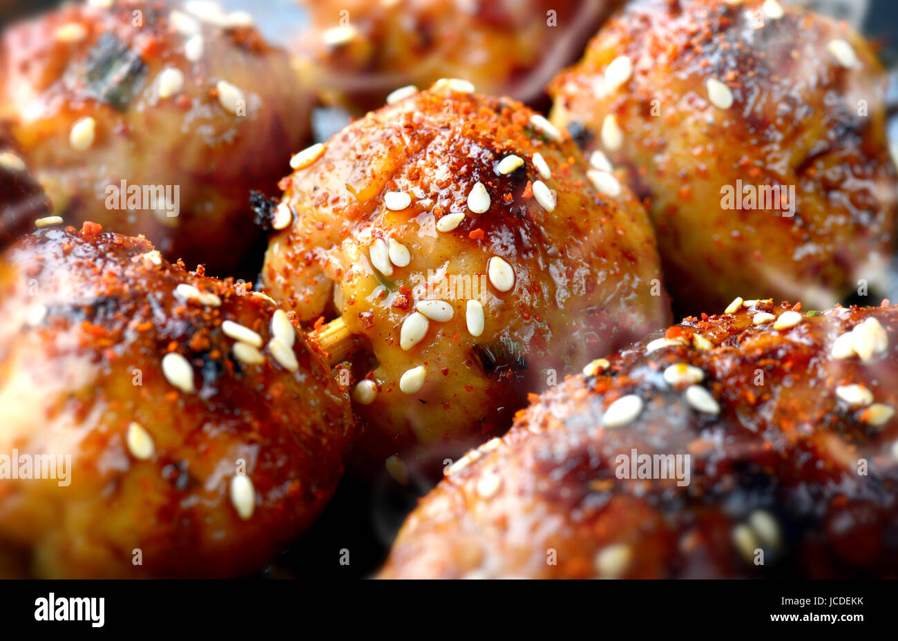 Tsukune japanese chicken meatball hi-res stock photography and images ...