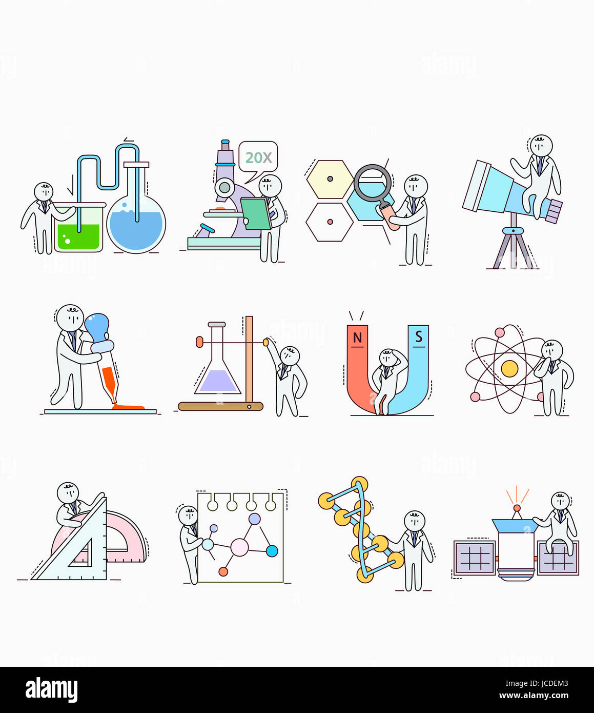 Icon set related to science experiment Stock Photo - Alamy