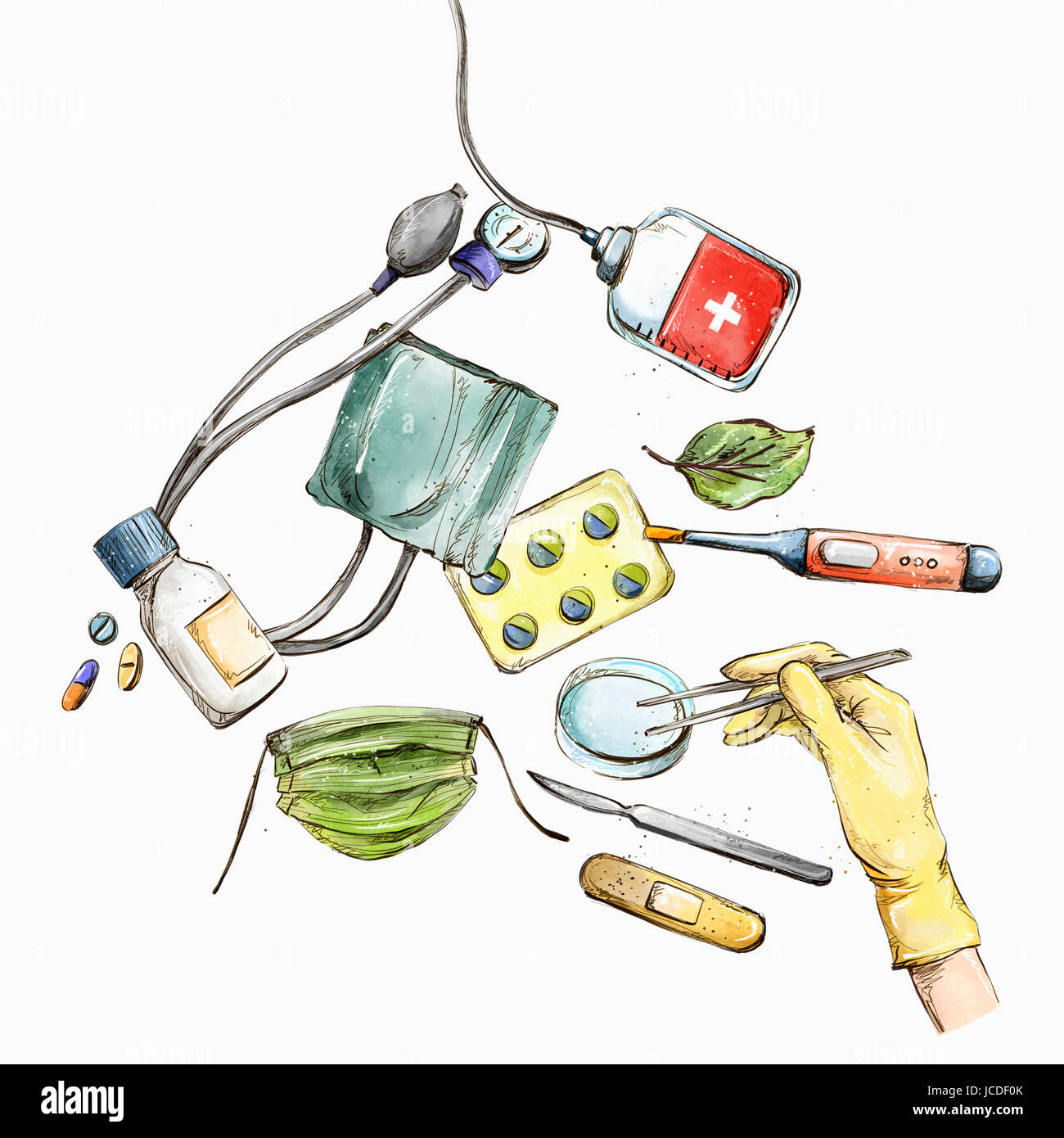 Various objects related to medicine Stock Photo - Alamy