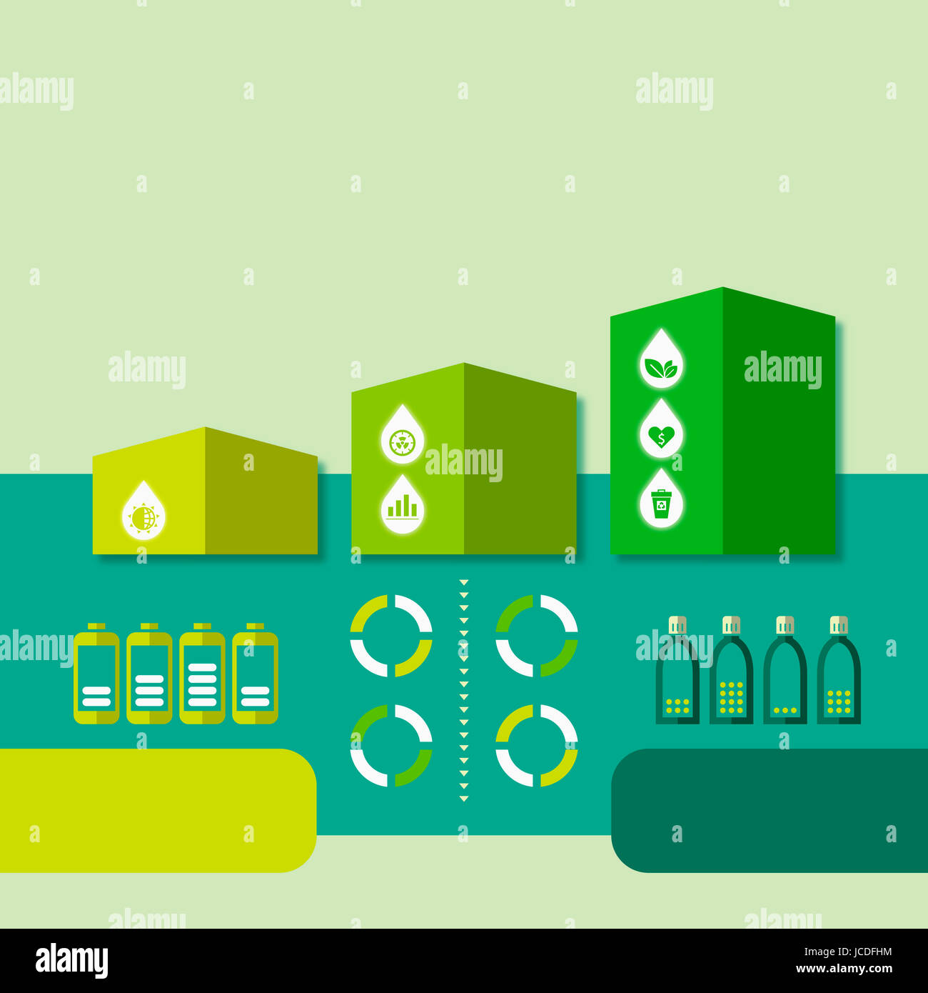 Diagrams with elements related to environmental protection Stock Photo ...
