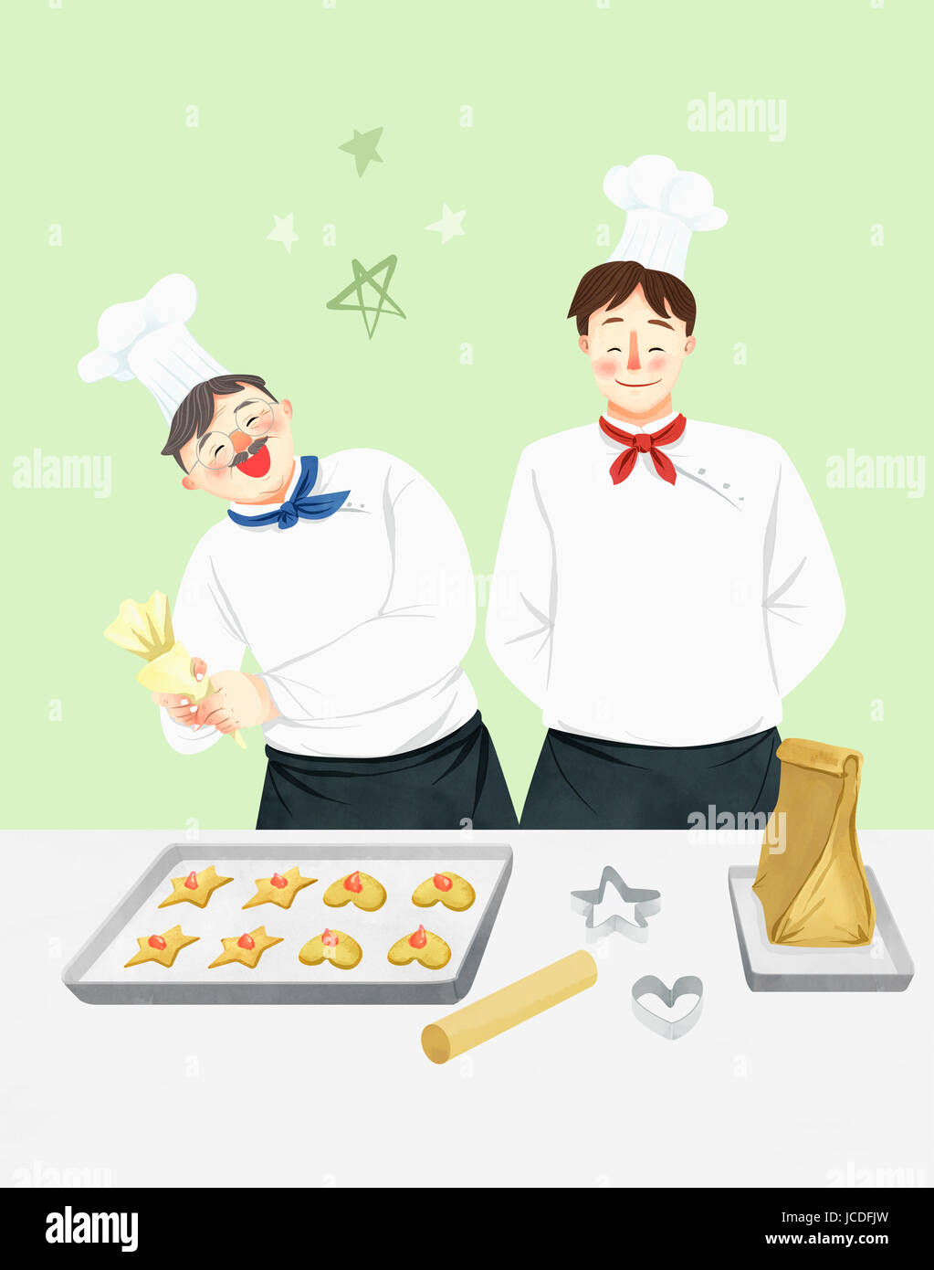 Two smiling bakers Stock Photo - Alamy