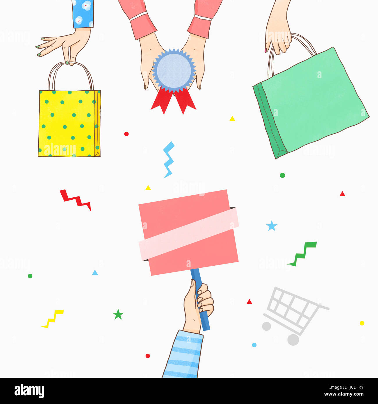 Illustration representing shopping sale event Stock Photo - Alamy