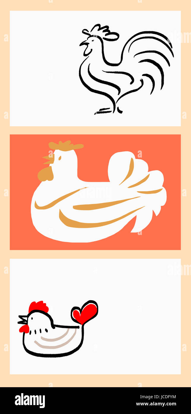 Chinese zodiac, chicken Stock Photo - Alamy