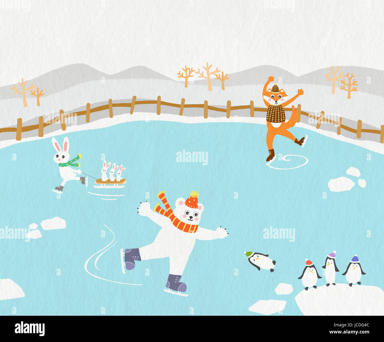 Rabbit ice skating hi-res stock photography and images - Alamy