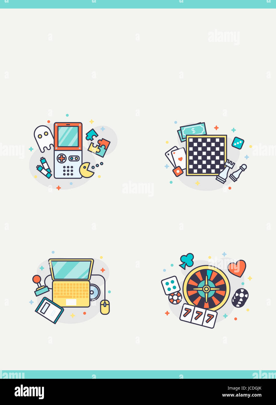 Set of various icons of game Stock Photo - Alamy