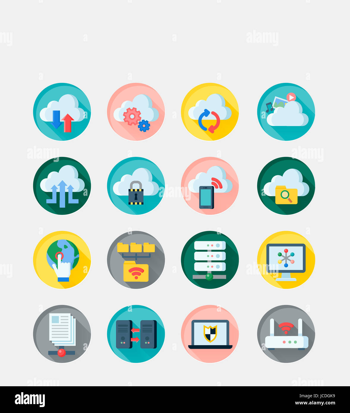 Set of various icons related to Cloud Stock Photo - Alamy