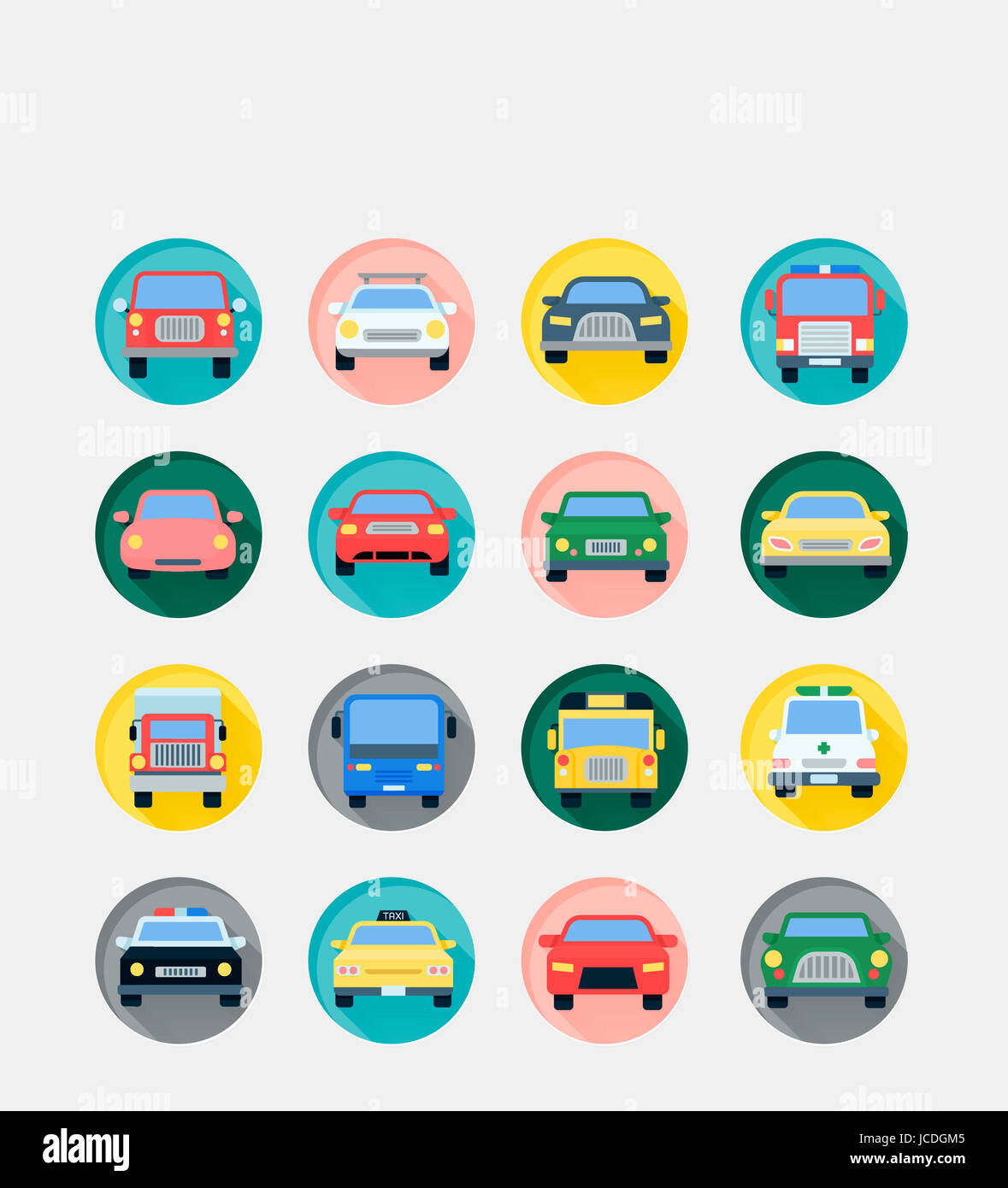 Set of icons of various cars Stock Photo - Alamy