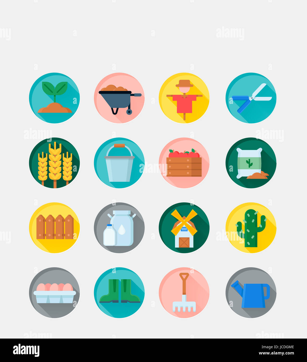 Icon set related to farming Stock Photo - Alamy