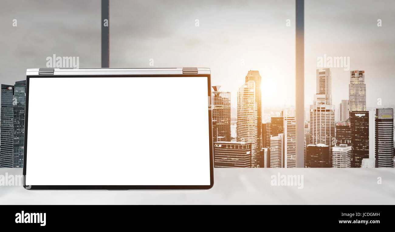 Work place with panoramic view Stock Photo - Alamy