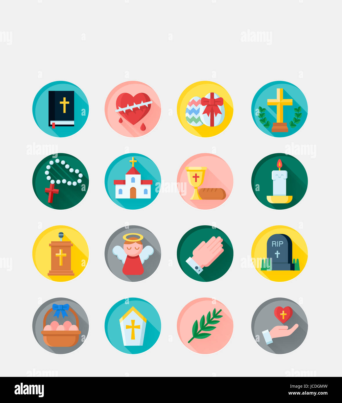 Set of various icons related to Christianity Stock Photo - Alamy