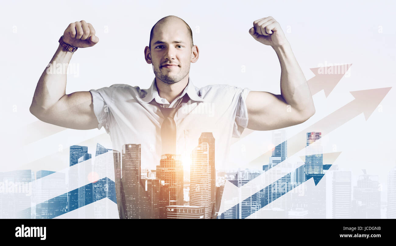 Strong businessman concept Stock Photo - Alamy