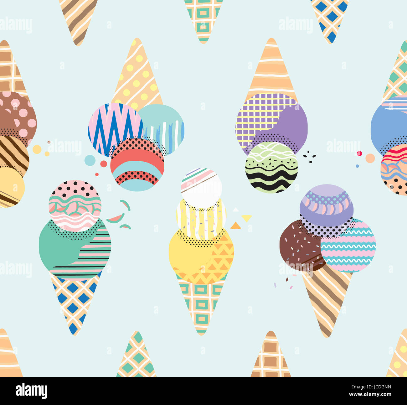 Patterns of various ice cream cones Stock Photo - Alamy
