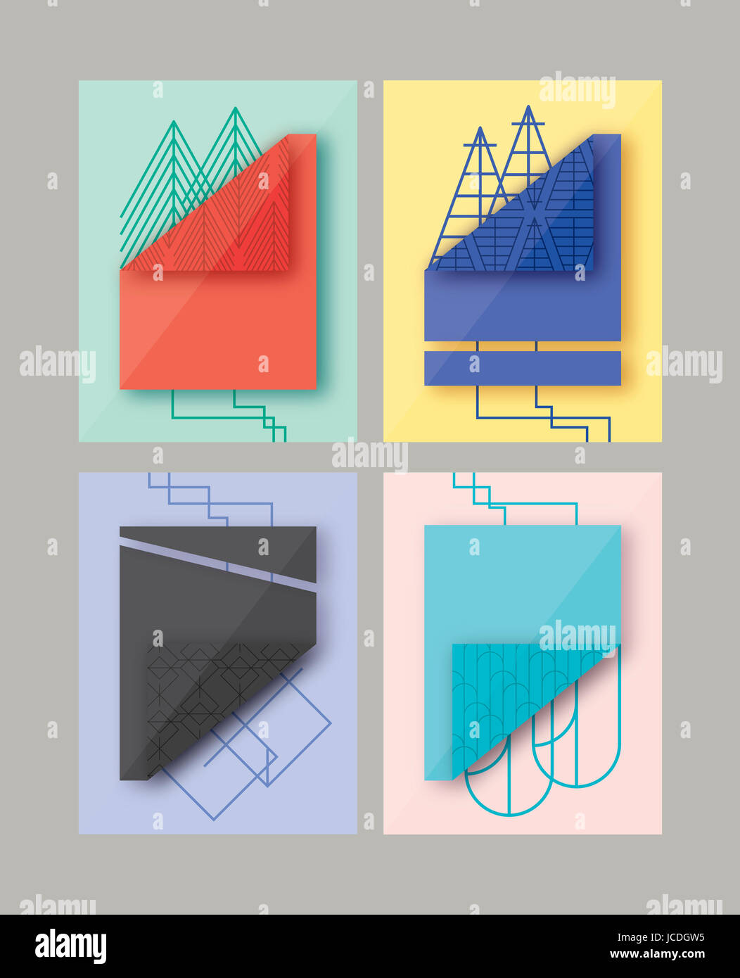 Patterns of geometric modern figures Stock Photo - Alamy