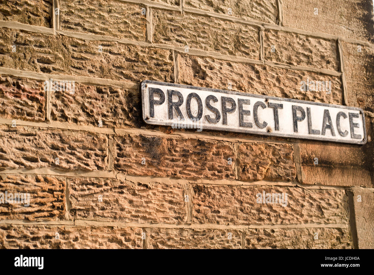 Prospect Place street sign, Alnmouth, Northumberland Stock Photo - Alamy