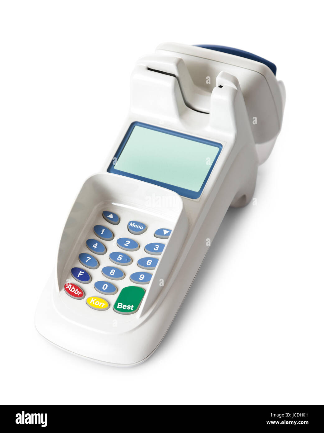 Bank terminal with card reader. Isolated on white Stock Photo - Alamy