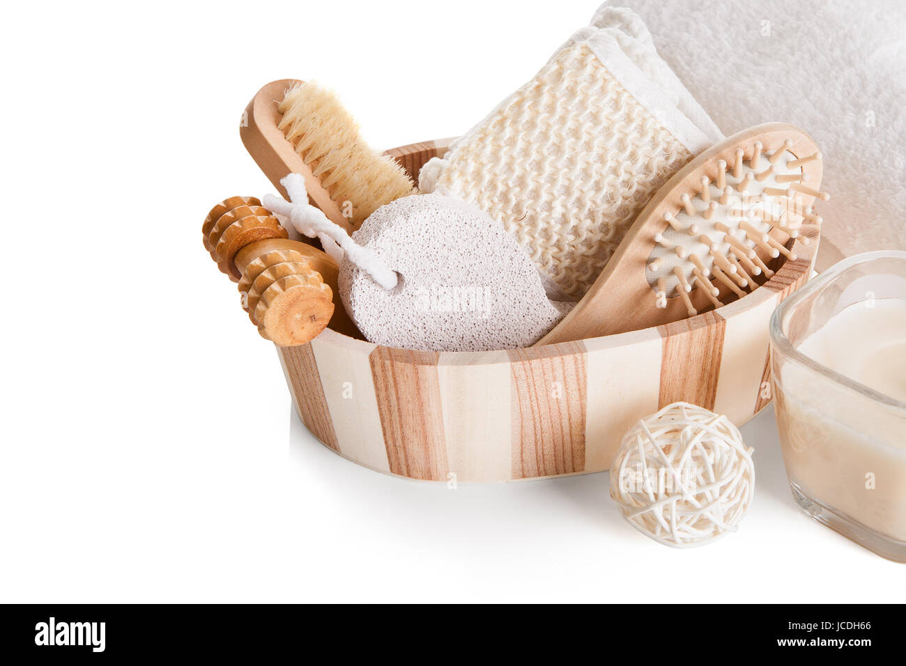 Bath Spa Massage Kit Isolated Over White Background Stock Photo - Alamy