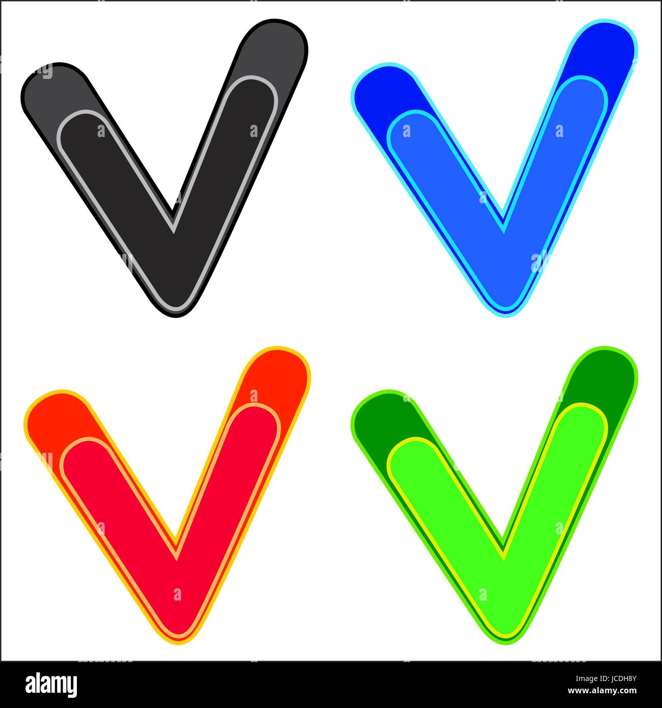 Multicolored check mark isolated on white background Stock Vector Image ...