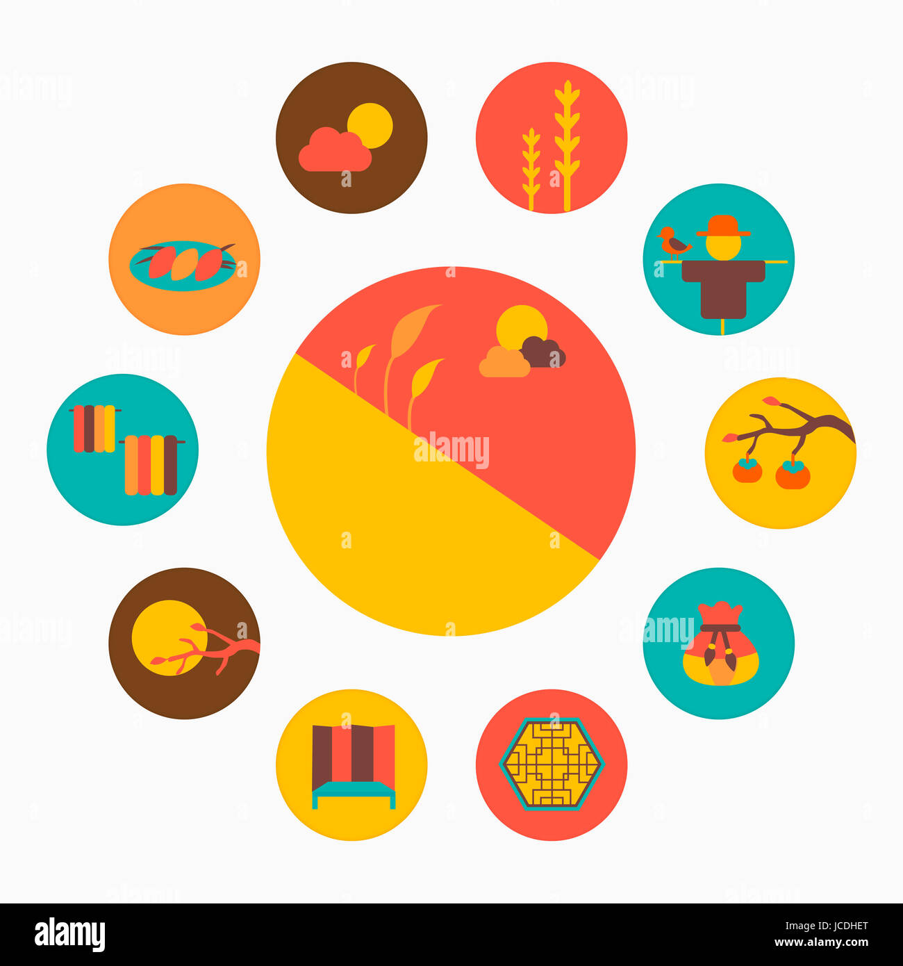 Set of various icons related to September Stock Photo - Alamy
