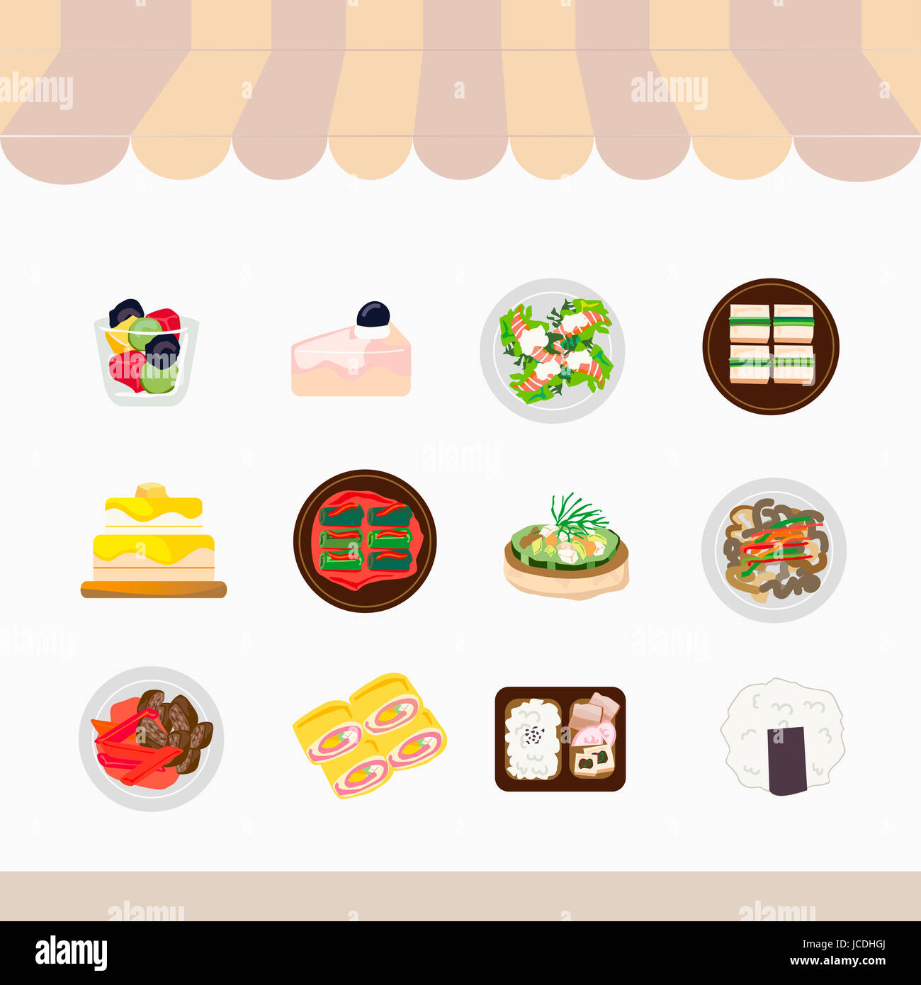 Icon set of various food Stock Photo - Alamy