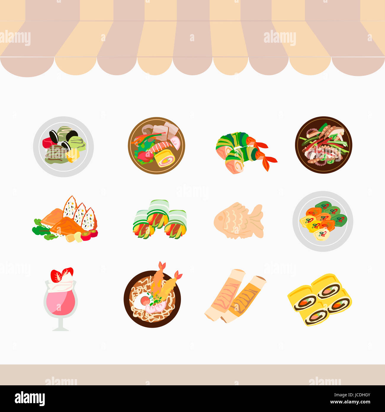 Icon set of various food Stock Photo - Alamy