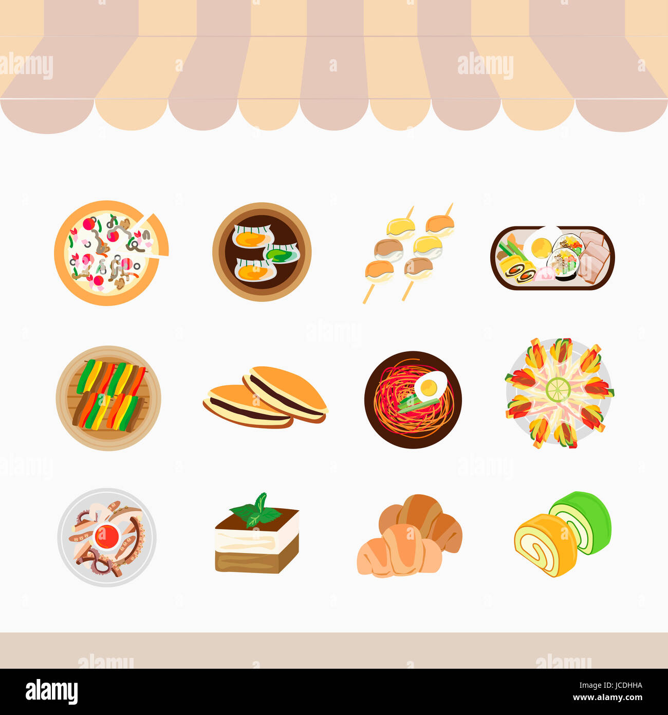 Icon set of various food Stock Photo - Alamy