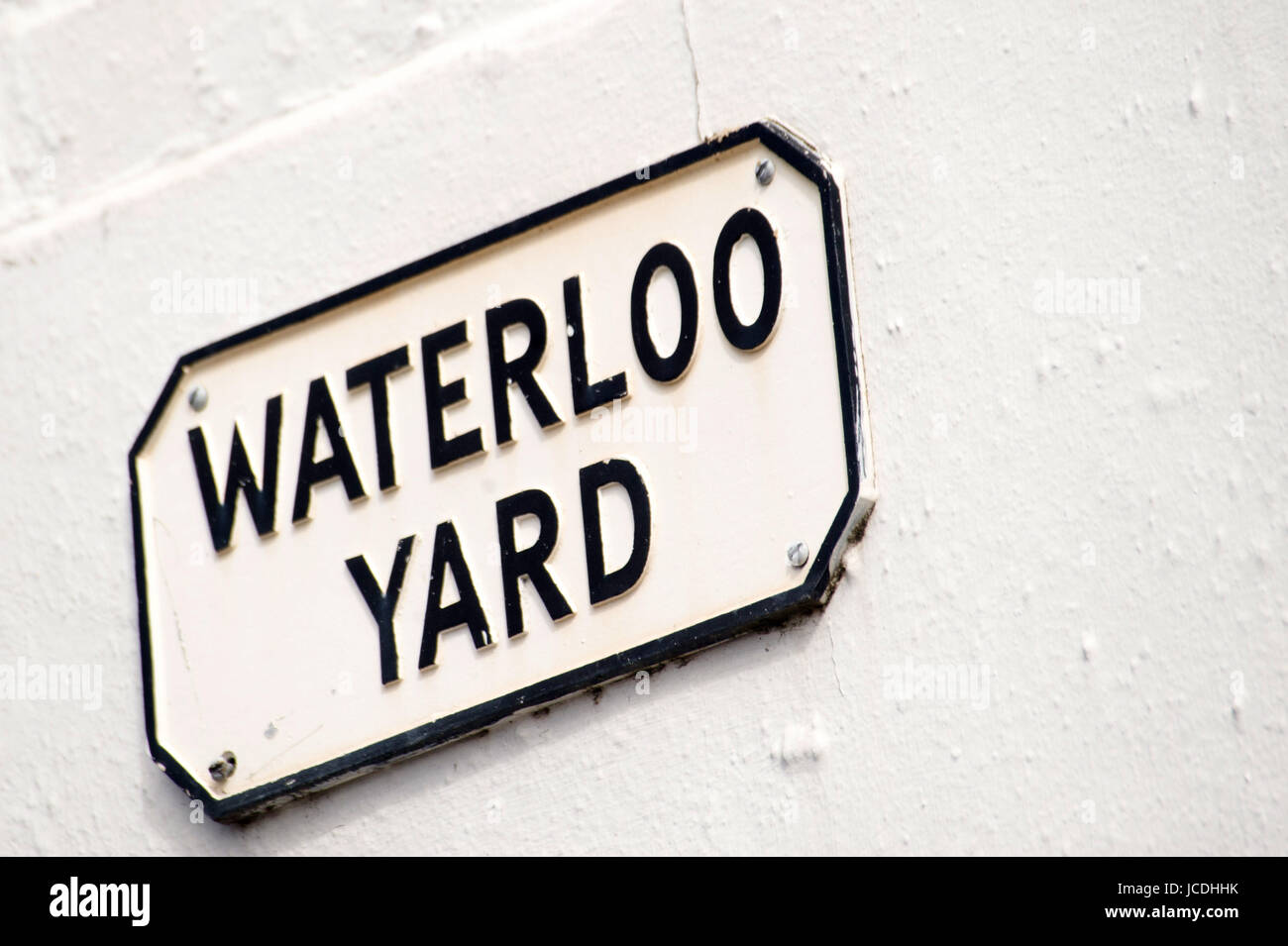 Waterloo Yard street sign, Barnard Castle Stock Photo - Alamy